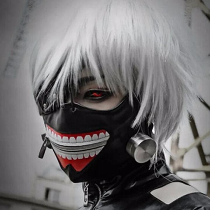 Cosplay Tokyo Ghoul Kaneki Ken Adjustable Zipper Masks PU Leather Cool ...