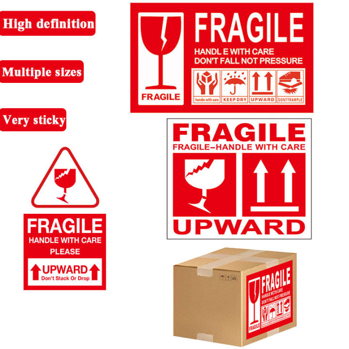 50/100pcs Fragile Label Sticker Logistics Accessories Hazard Sign ...
