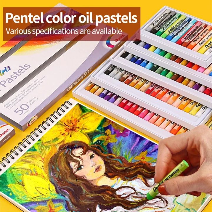 Pentel 12/16/25/36/50Colors Oil Pastel Crayon Graffiti Soft Oil Pastel ...