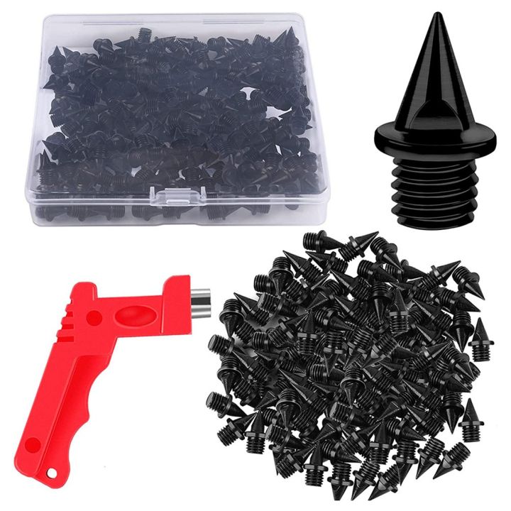 120PC 1/4Inch Stainless Steel Track and Cross Country Spike,Black ...