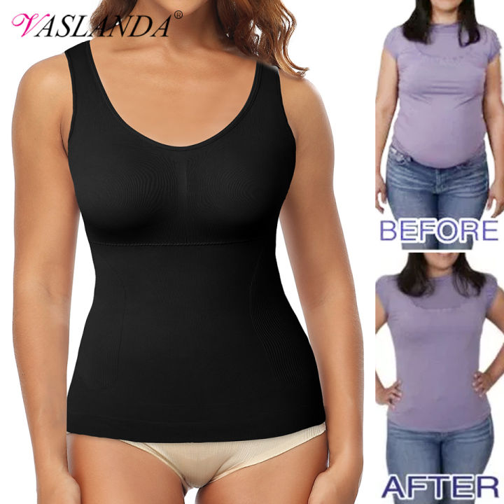 Women Shapewear Tank Tops Tummy Control Shapewear Seamless Body Shaper ...