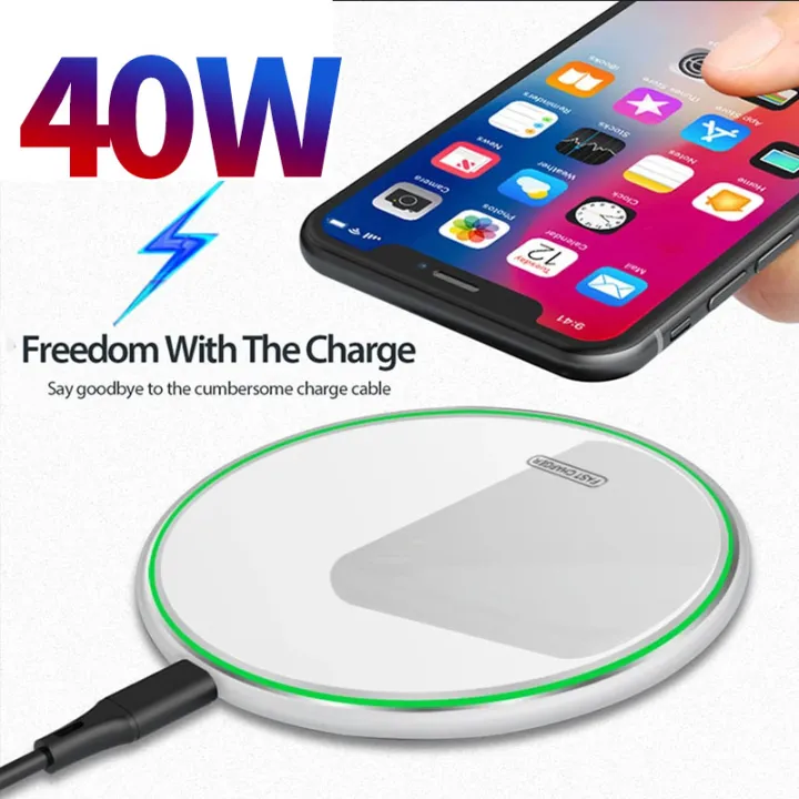 USB C Fast 40W Wireless Charger For Huawei P30 Pro Xiaomi Mi 9 Samsung ...