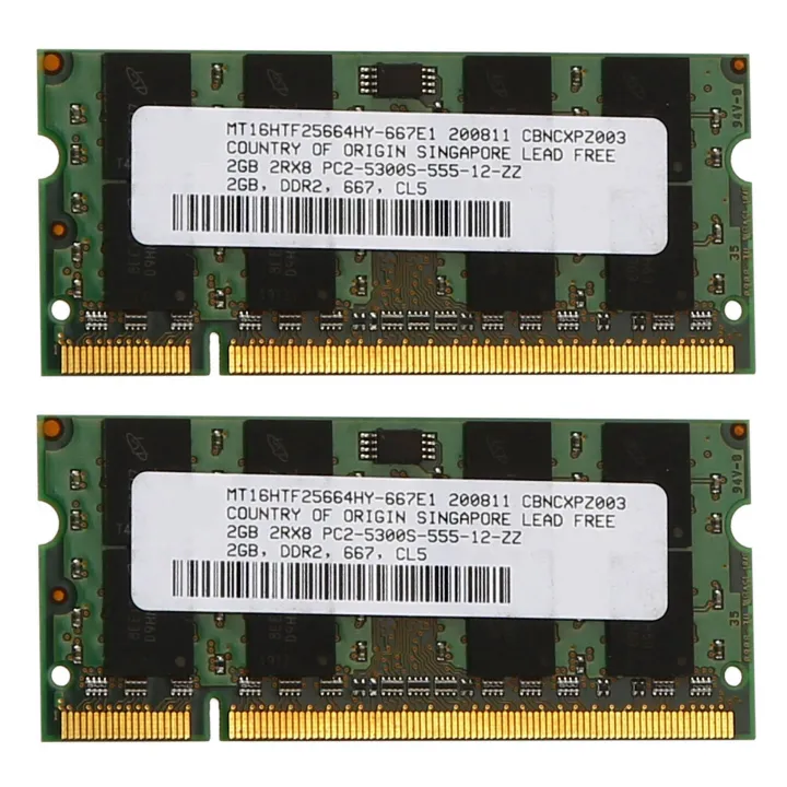 2X 2GB DDR2 RAM Memory 667Mhz PC2 5300 Laptop Ram Memoria 1.8V 200PIN ...