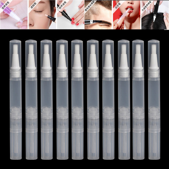 Transparent Twist Pens Empty Nail Oil Pen with Brush Tip Cosmetic ...