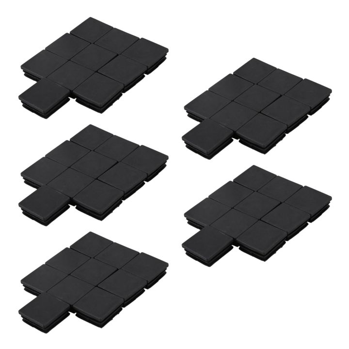50 Pcs Plastic Square Blanking End Cap Tubing Tube Inserts 38mm x 38mm ...