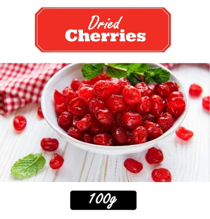 Dried Cherries 100% Natural healthy and delicious 100g Pack | Daraz.lk