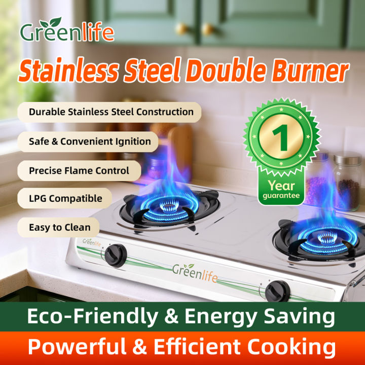 Greenlife Stainless Steel Double Burner Cosmo high-power Burner ...