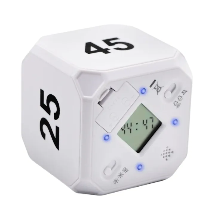 Cube-Timer Kitchen Timer Gravity Sensor Flip Meditation Timer for Time Management and Countdown ...