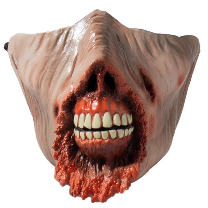 Horror Zombie Mask Cosplay Creppy Biochemical Zombie Half Face Thriller ...