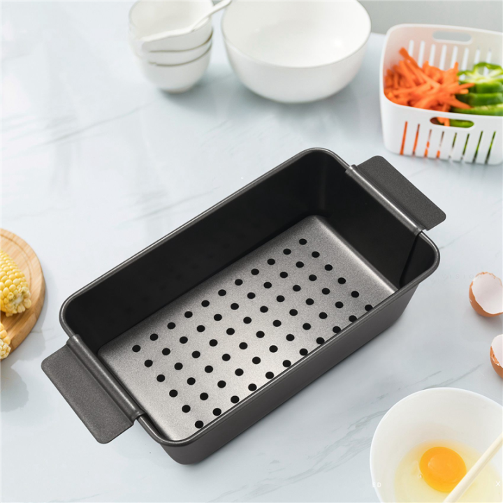 12 Inch Professional Healthy Meatloaf Pan Non-Stick Barbecue Tray ...