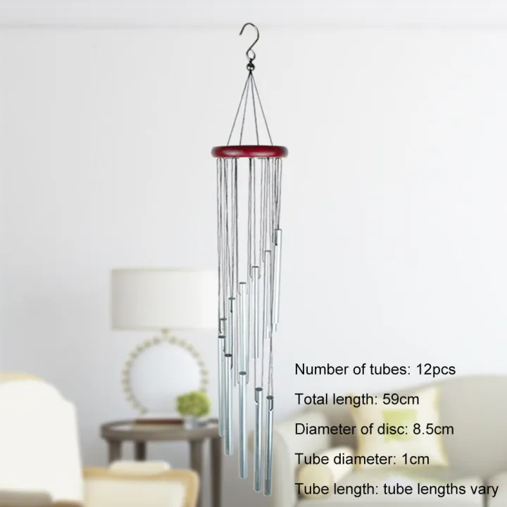 12/18 Tubes Wind Chimes Pendant Solid Wood Disc Aluminum Tube Wind ...