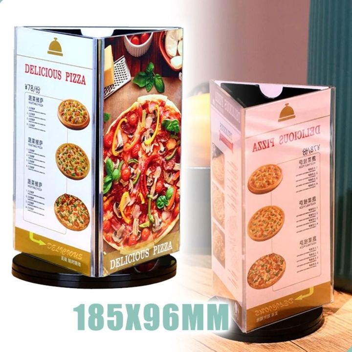 Durable 360 Degree Rotating Menu Sign Holder Three Side Reusable ...