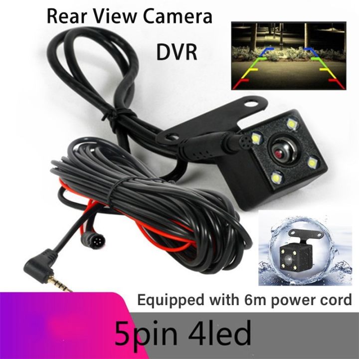 5 Pin 4LED HD Car Rear View Reverse Camera Night Vision Video Mirror ...