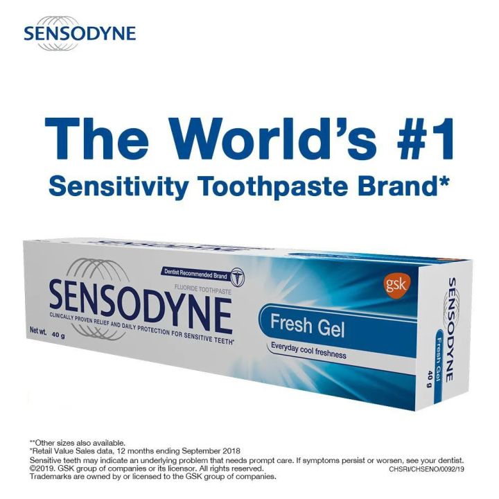Sensodyne Toothpaste Fresh Gel Sensitive Toothpaste for everyday cool ...