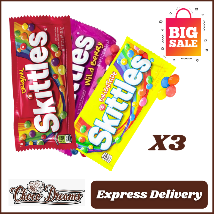 SKITTLES Wild berry , Brightside and red 0riginal Candy tri Pack 38g x ...