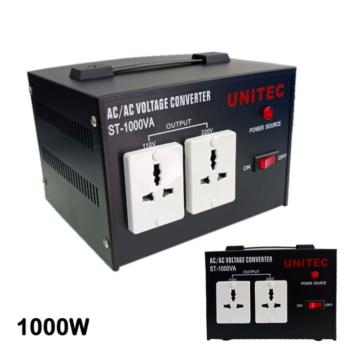 AC/AC Voltage Converter Step Up & Down Transformer - 1000 watt - Black ...