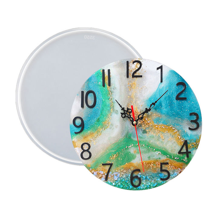 Round Clock Silicone Mold Handmade Crafts Large Clock Movement Epoxy ...