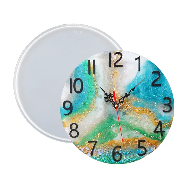 Round Clock Silicone Mold Handmade Crafts Large Clock Movement Epoxy ...