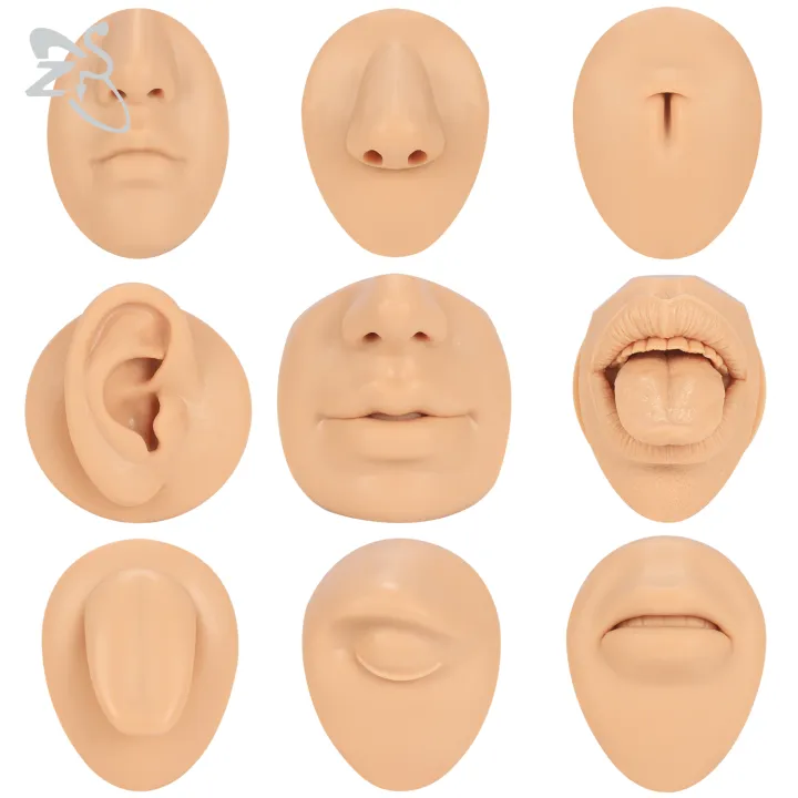 ZS 1PC Silicone Piercing Practice Body Parts for Women Men 3D Flexible ...