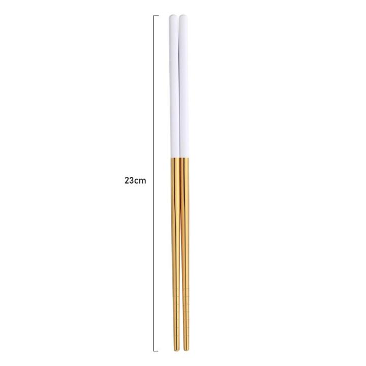 1pair Metal Chopsticks Reusable Stainless Steel Chop Sticks Lightweight ...