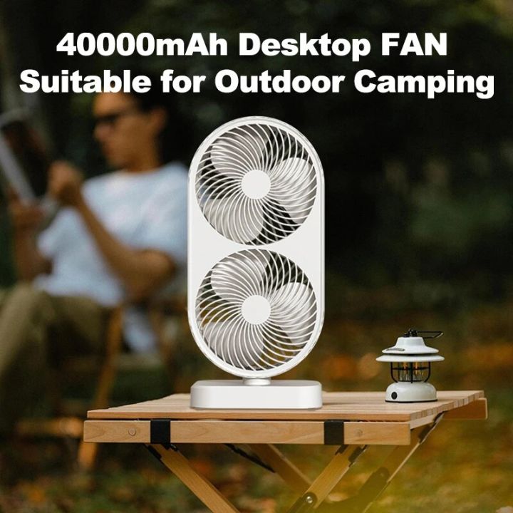 New 40000mAh Electric Fan Rechargeable Portable Mobile Camping Desktop ...