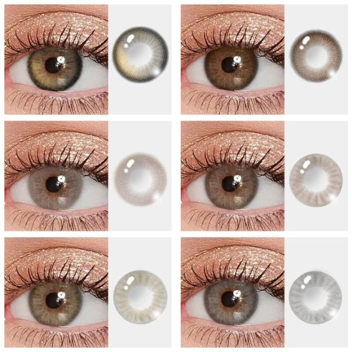 1 Pair 14mm Colored Contact Lenses For Eyes Fashion Natural Brown ...
