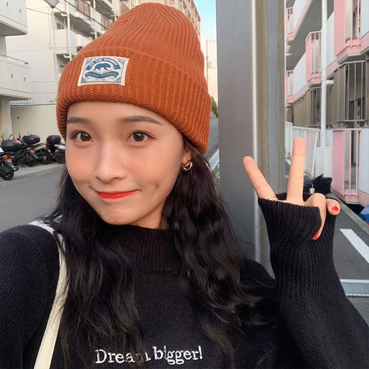 NEWCartoon bear stick cloth wool hat men and women fashion lovers ...