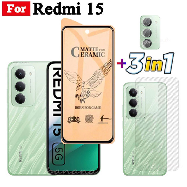 3 IN 1 Redmi 15 Ceramic Tempered Glass for Redmi 13 Redmi 15C 14C 13C ...