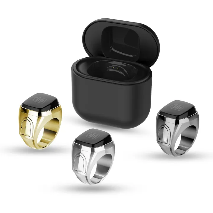 Hot Metal Ring With Charging Bin Digital Display Counting Smart Ring ...