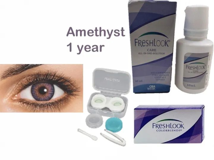 Full Set of AMETHYST Color FRESH LOOK Acl Blends Contact Lens with Made ...
