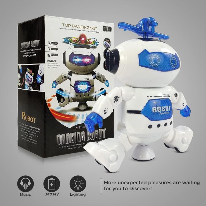 Dancing Robot 360 Degree Rotation Dancing Toy Robot with 3D Flash ...