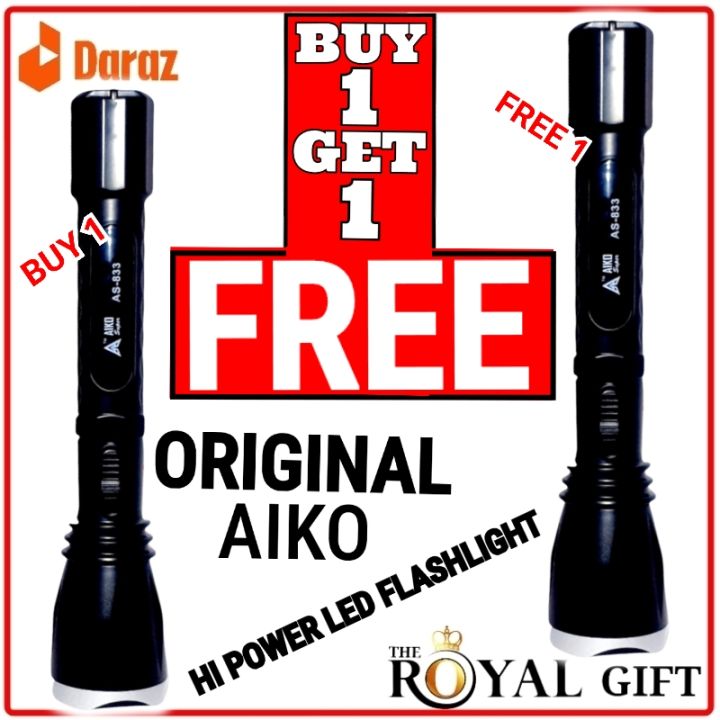 Torch/Flashlights Rechargeable Aiko 833 | Daraz.lk