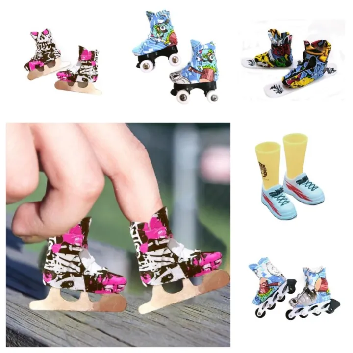 Cute Mini Roller Skates Toy Sneakers Sports Finger Shoe Mini Ice Skates ...