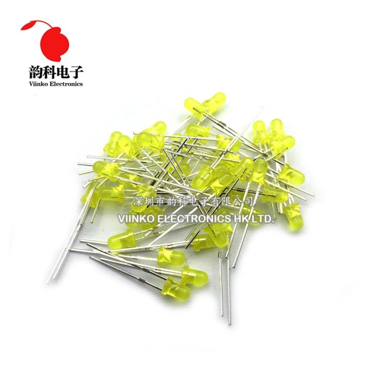 【KAMDSS015】100pcs Yellow LED 3MM Yellow light-emitting diode Yellow ...