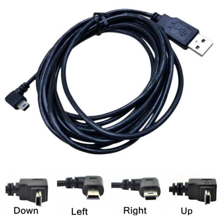 USB 2.0 to Mini USB Cable 90 Degree Elbow 5 Pin Male to Male Charge ...