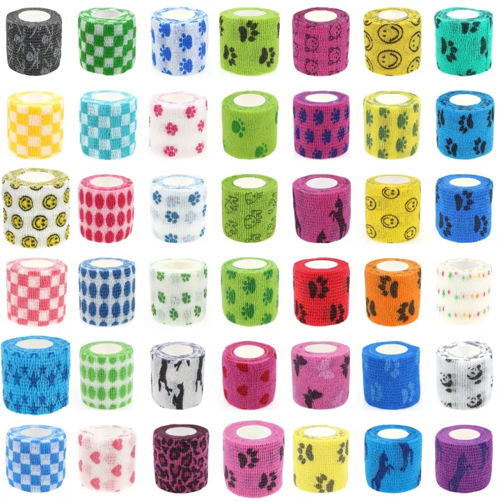 24 Rolls Vet Wrap Pet Elastic Self Adherent Cohesive Bandage for Dog ...