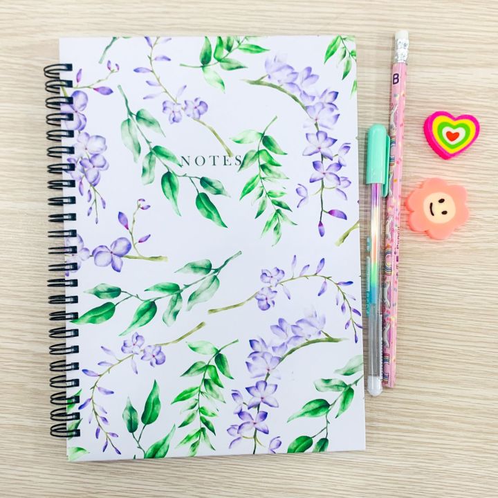 Floral Hardcover Notebook With 1 Pen - 1 Pencil - 2 Eraser | Daraz.lk