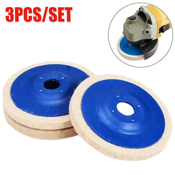 3Pcs 100mm Wool Polishing Wheel Buffing Pads Angle Grinder Wheel Felt ...