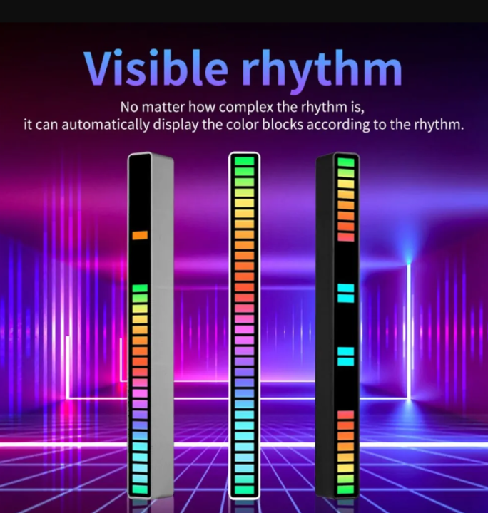 White 32 Bead Lamp with RGB Voice Control Rhythm Light - Dynamic ...