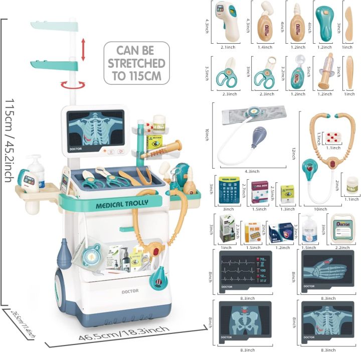 Doctor Kit for Kids 26 Accessories Pretend Medical Station Set for Boys ...