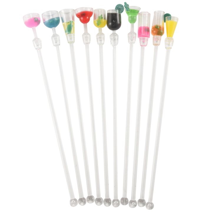10Pcs Cocktail Stirrer Drink Mixing Stick Set Acrylic Cocktail Mixer ...