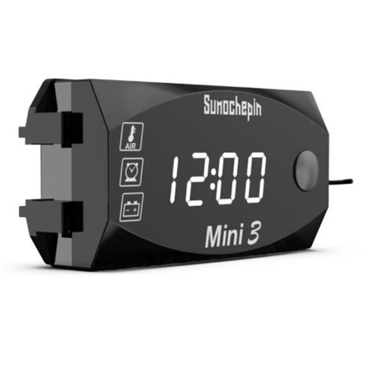 【white】 1 Set 3 in 1 Digital LED Digital Display Clock Indicator Gauge ...