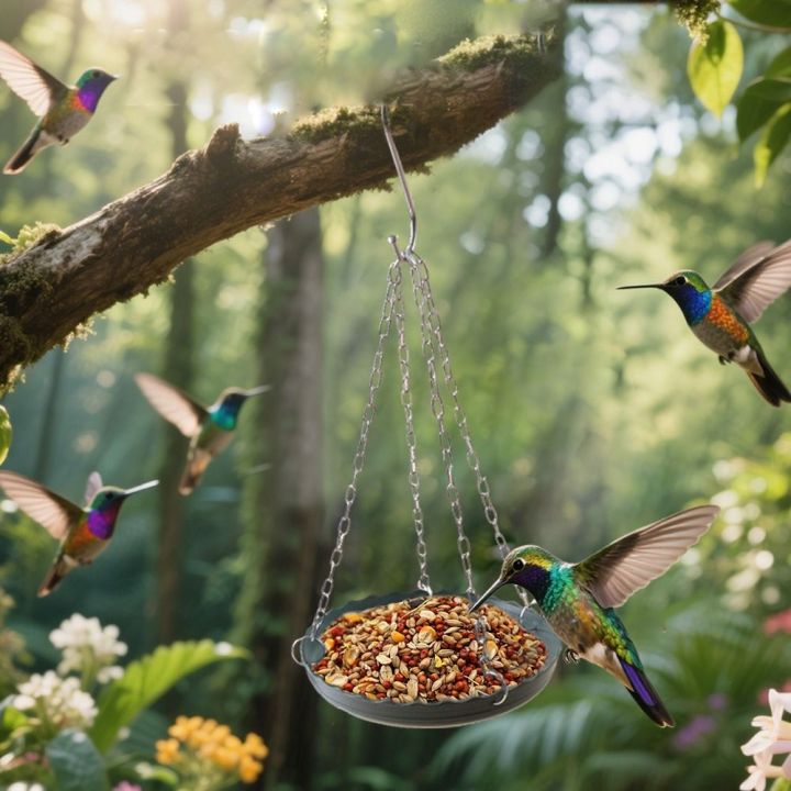 Bird Feeder Plate Adjustable Bird Feeding Tray Plastic with Chain ...
