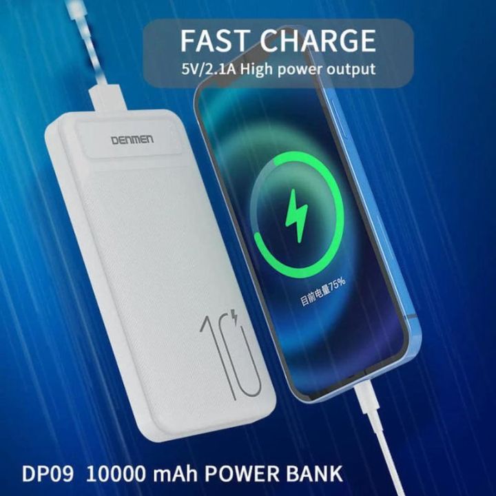 Denmen DP09 10000mAh Portable Charger with 2-in-2 Connectivity | Daraz.lk