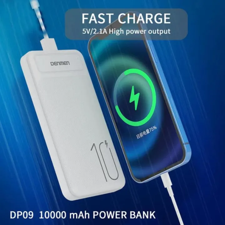 Denmen DP09 10000mAh Portable Charger with 2-in-2 Connectivity | Daraz.lk