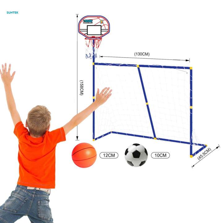Basketball Hoop with Soccer Goal Football Goal Basketball Stand for ...