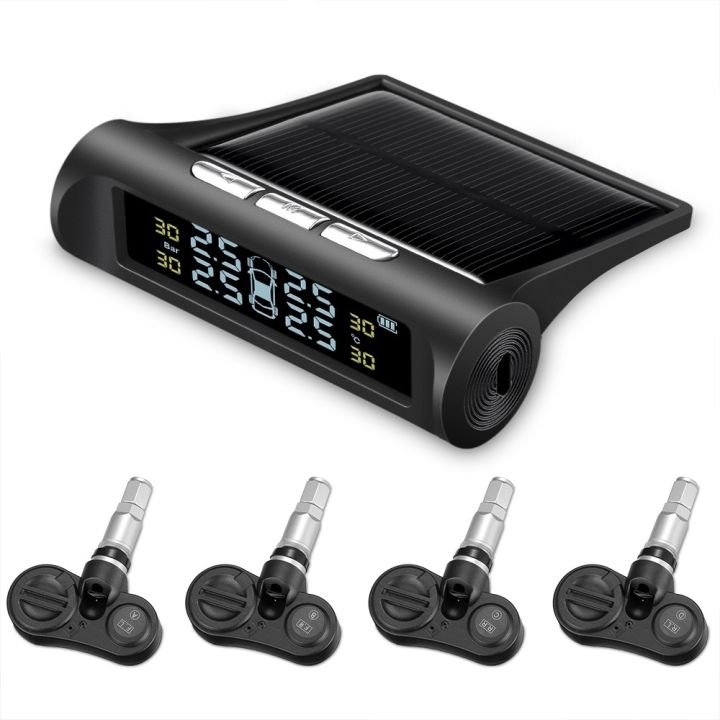 Car Intelligent Tyre Pressure Monitoring System Solar TPMS with 4 ...