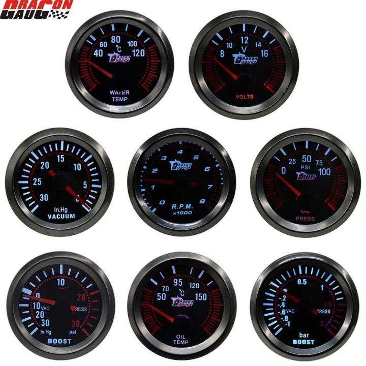 【Boost gauge PSI】 Dragong 52mm Car Boost Trubin Vacuum Water Temp ...