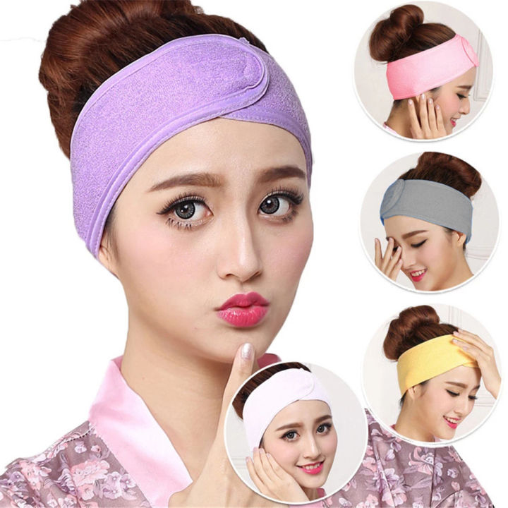 Yoga Women Facial Caps Cosmetic Shower Head Band Turban Makeup Hairband ...
