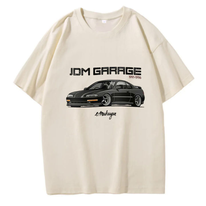 JDM shirt men T-shirt CRX anime print Japan car print streetwear cotton ...